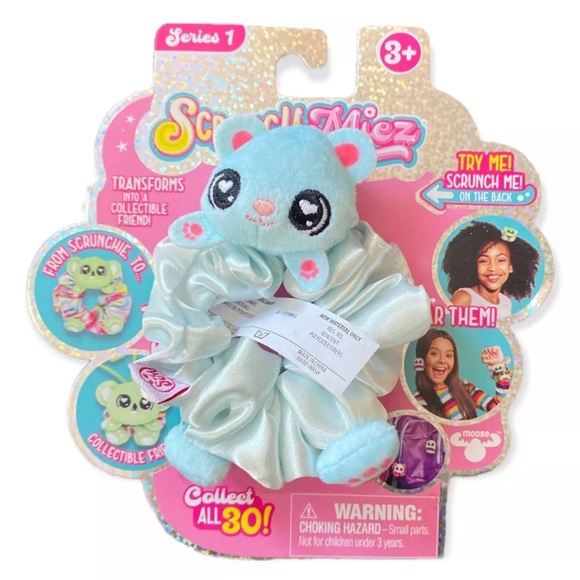 Moose | Accessories | Scrunchmiez Ice Blue Cuzzy Bear Hair Scrunchy ...